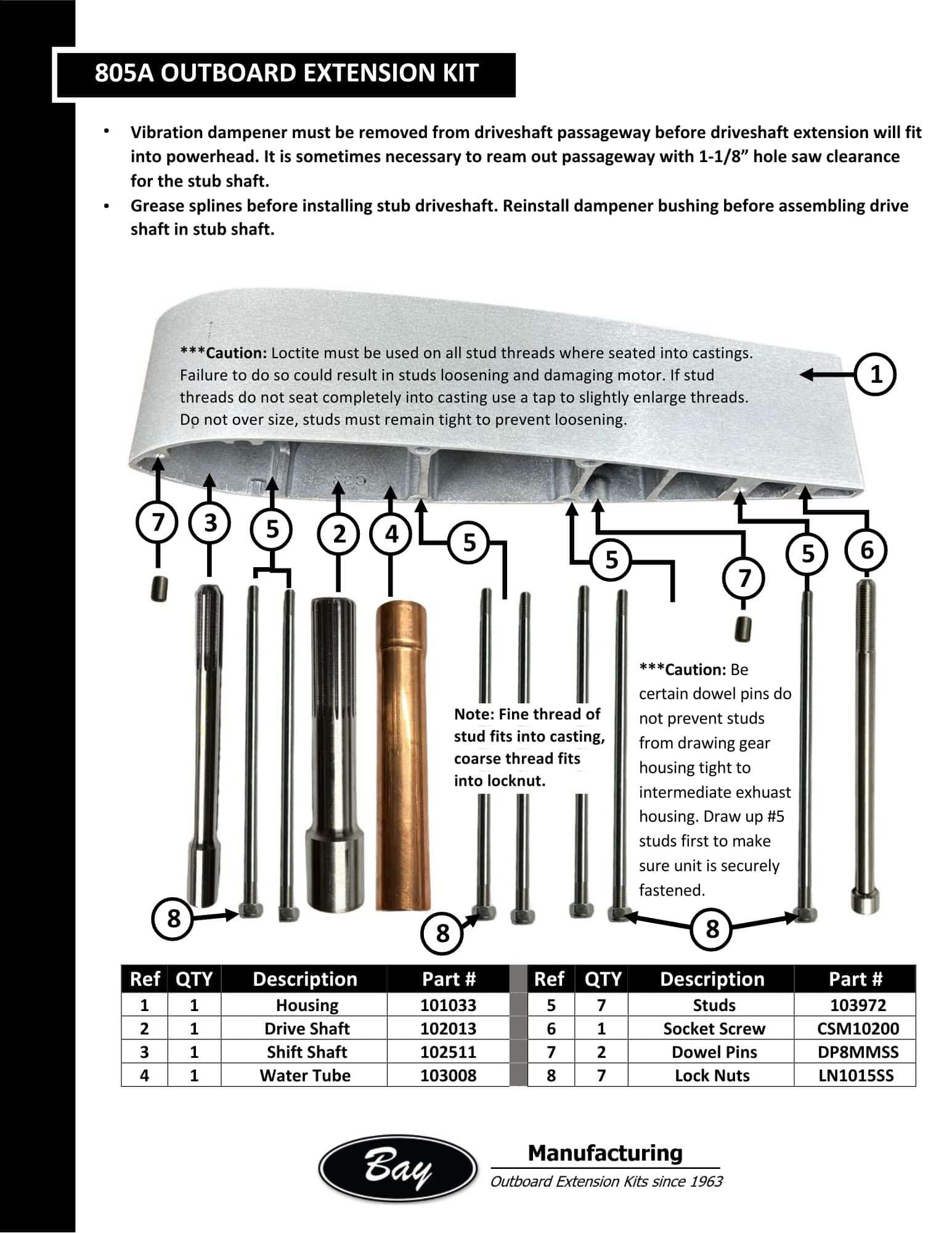 Yamaha Outboard Extension Kit 805A | 200-300HP | 5 inch – fuel1direct.com