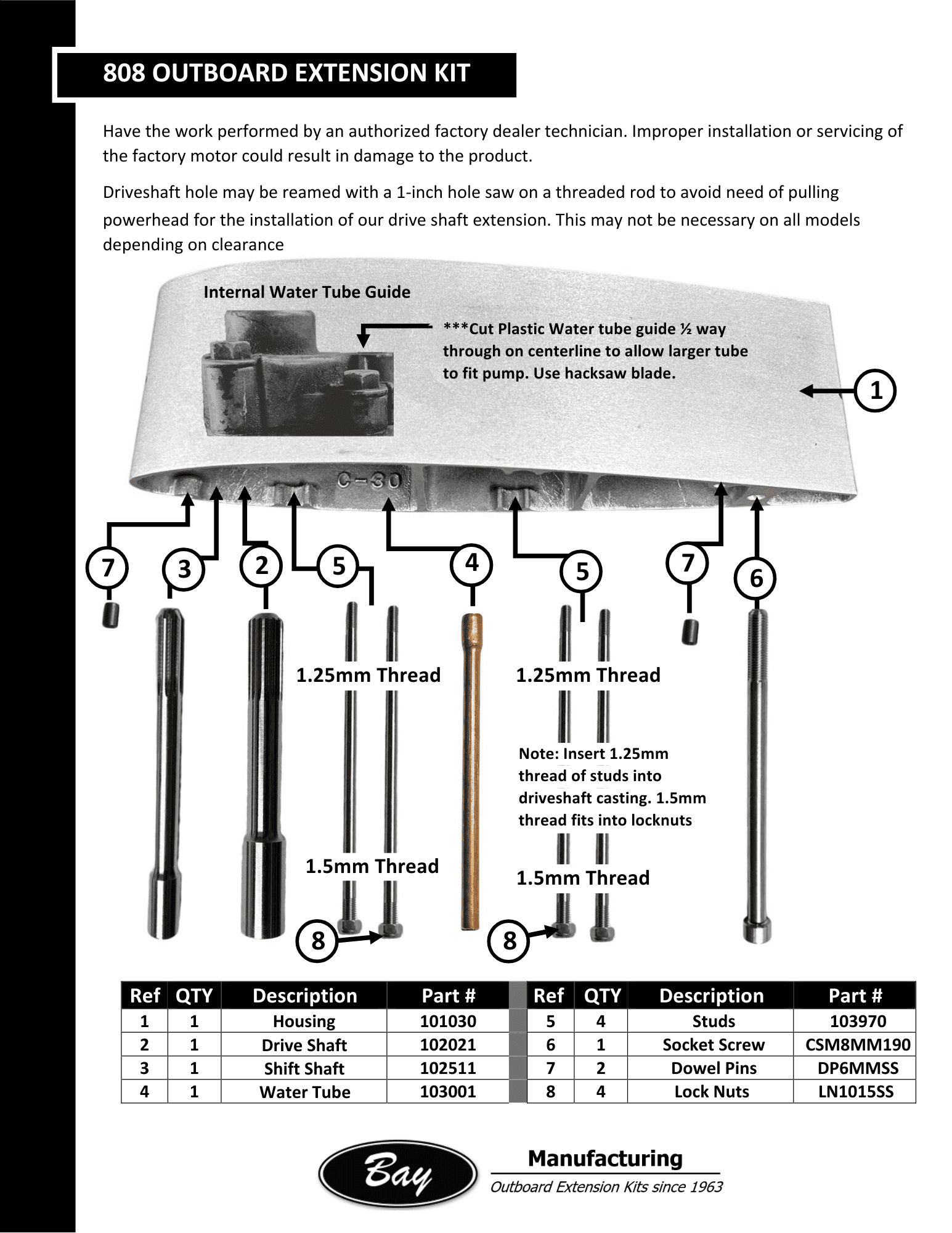 Yamaha Outboard Extension Kit 808 | 50-70HP | 5 inch - fuel1direct.com
